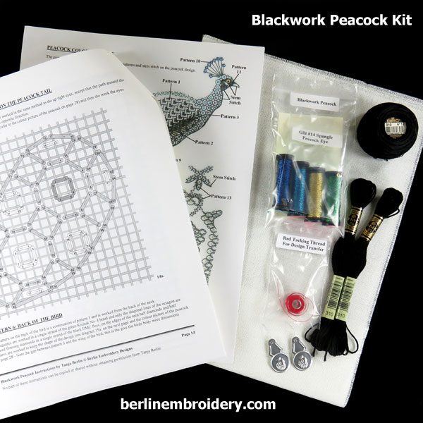 Blackwork Peacock – Berlin Embroidery Designs